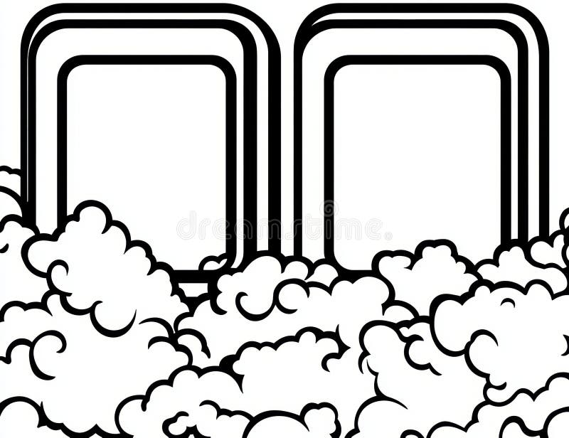 A Printable Coloring Page of a Train on 8.5x11 Inch Paper Stock Photo ...