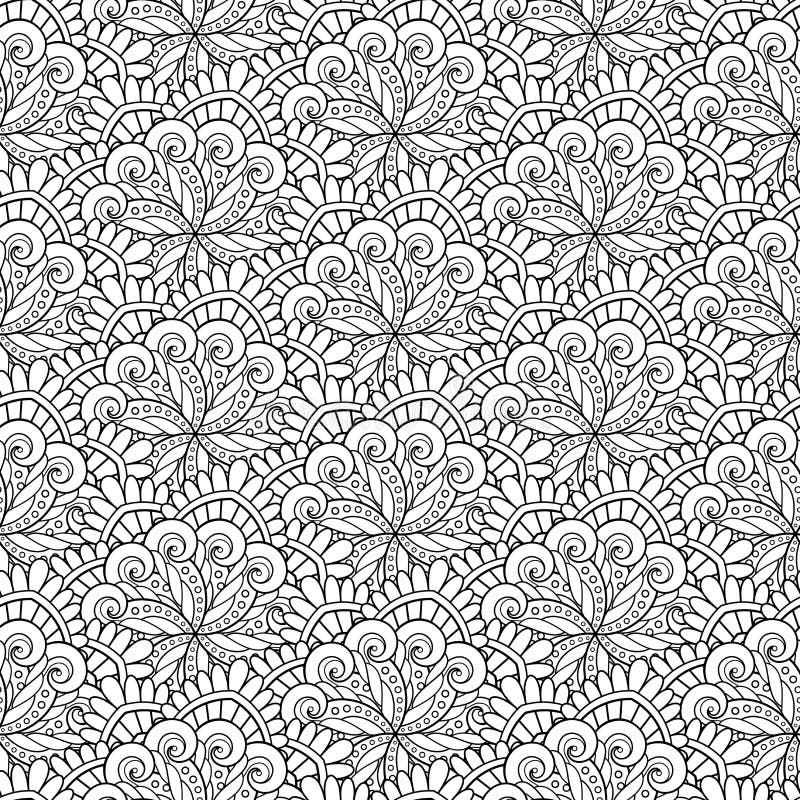 Vector Seamless Monochrome Pattern Stock Vector - Illustration of ...