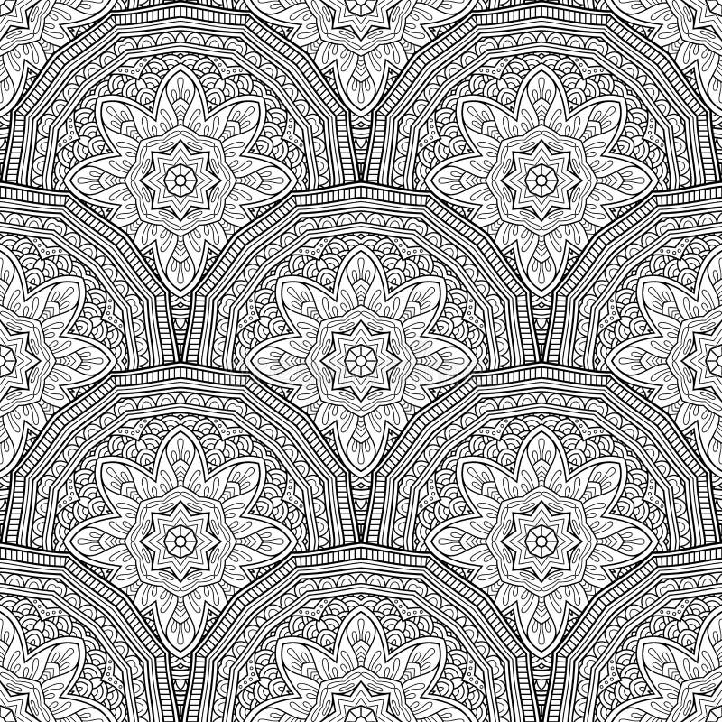 Vector Seamless Monochrome Pattern Stock Vector - Illustration of asian ...