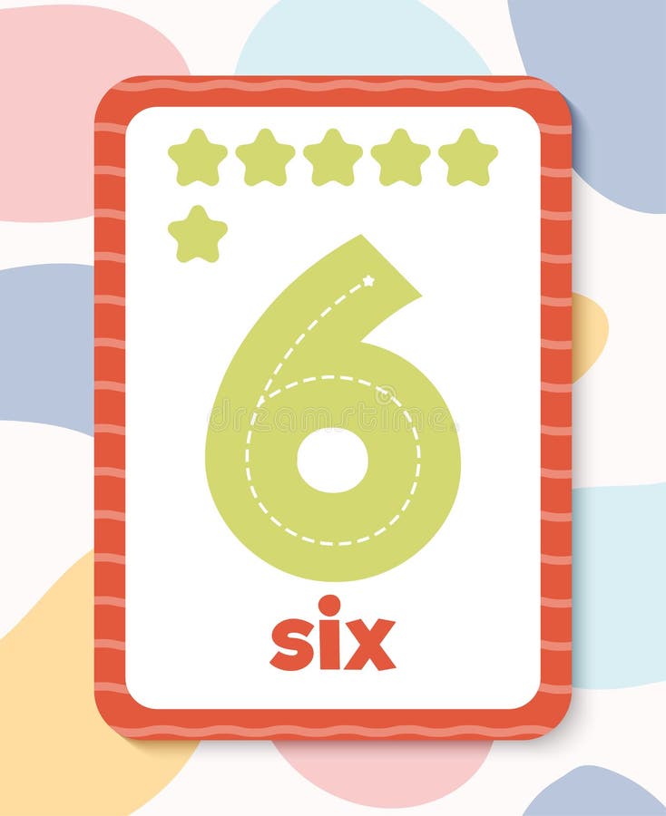 Printable Colourful Educational Number Flashcard. Stock Vector ...