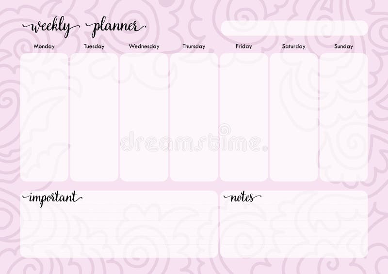 Printable A4 Cute Business Planner. Abstract Modern Design. Vector ...