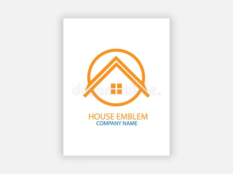House Logo in a Circle. Vector Graphics Stock Vector - Illustration of ...