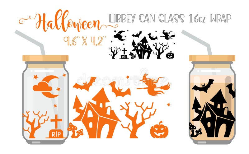 Printable Full Wrap for Libby Class Can. Halloween Pattern with the ...