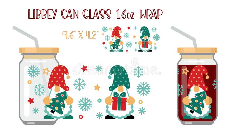 Printable Full Wrap for Libby Class Can. a Pattern with Christmas ...