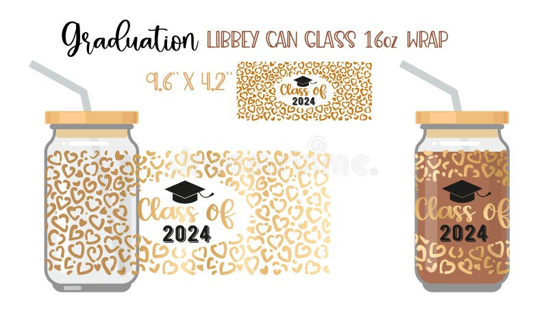 Printable Full Wrap for Libby Class Can. a Pattern with Graduate ...