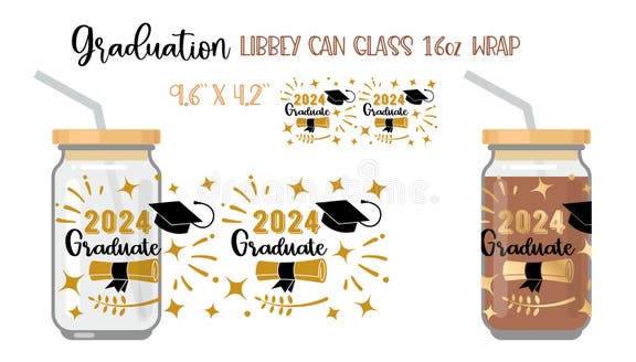 Printable Full Wrap for Libby Class Can. a Pattern with Graduate ...