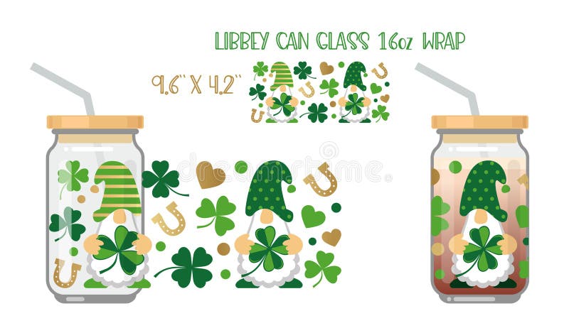 Printable Full Wrap for Libby Class Can. a Pattern with St Patricks Day ...