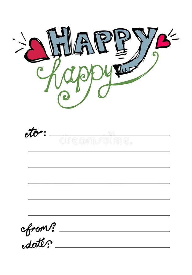 Printable Gift Card Original Hand Drawn Illustration 8 Stock Vector ...