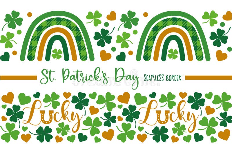 Printable Horizontal Seamless Borders. a Pattern with St Patricks Day ...