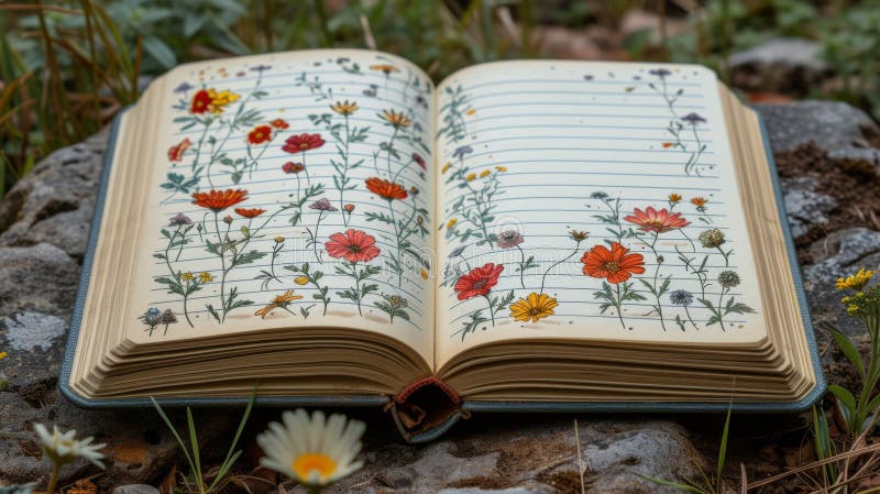 A Printable Journal Lined Sheet for Writing Page Featuring a Border of ...