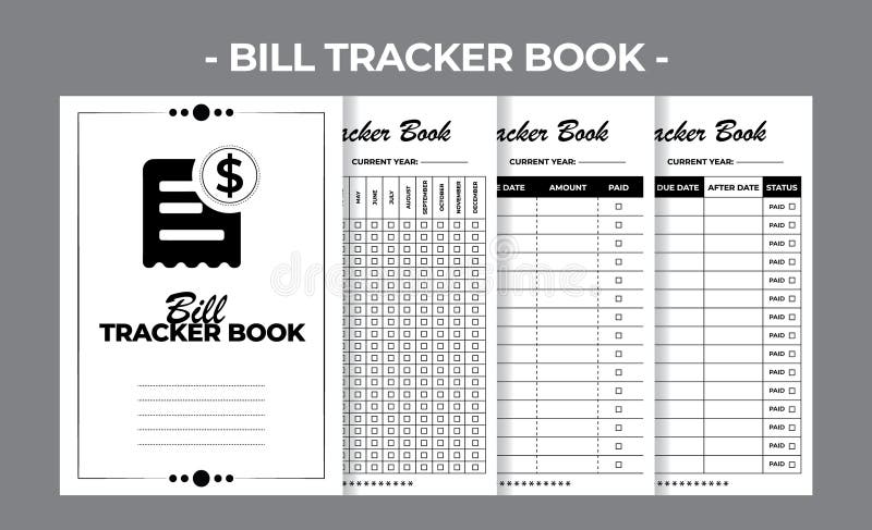 Printable KDP Bill Tracker Book Vector Design Stock Vector ...
