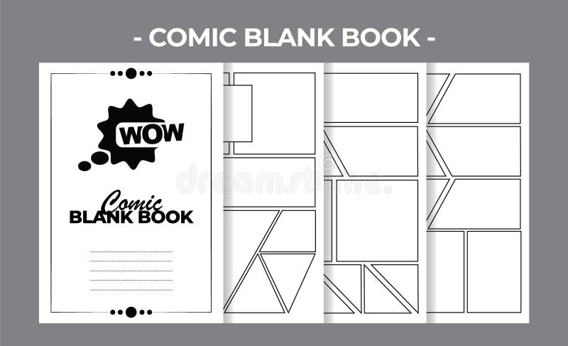 Printable KDP Comic Blank Book Vector Design Template Stock Vector ...