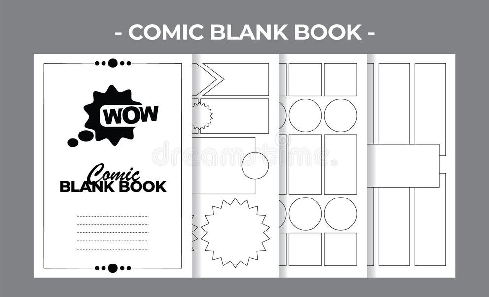 Printable KDP Comic Blank Book Vector Design Template Stock Vector ...