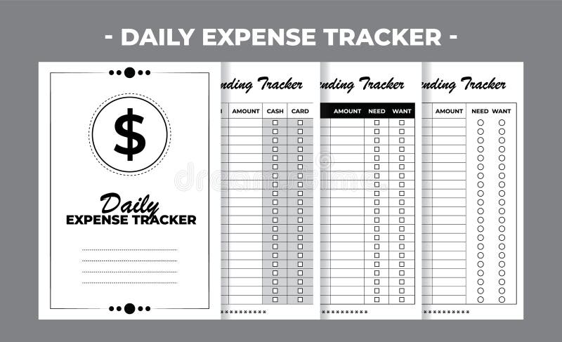 Printable KDP daily Expense Tracker Book Vector Design Template Stock ...
