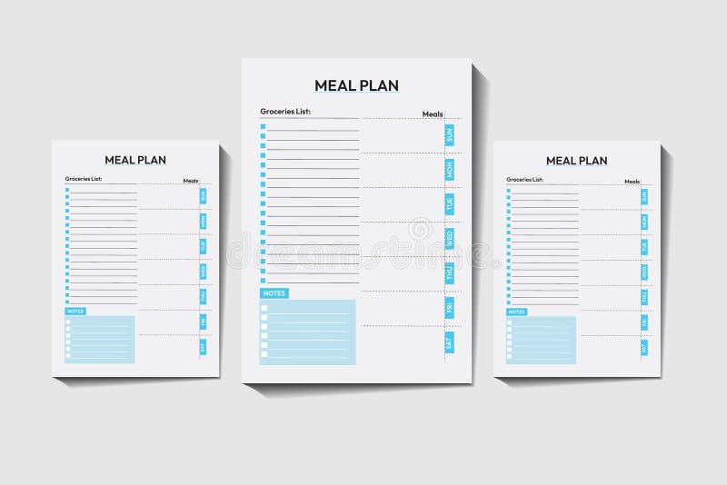 Printable Meal Planner Templates Stock Vector - Illustration of ...