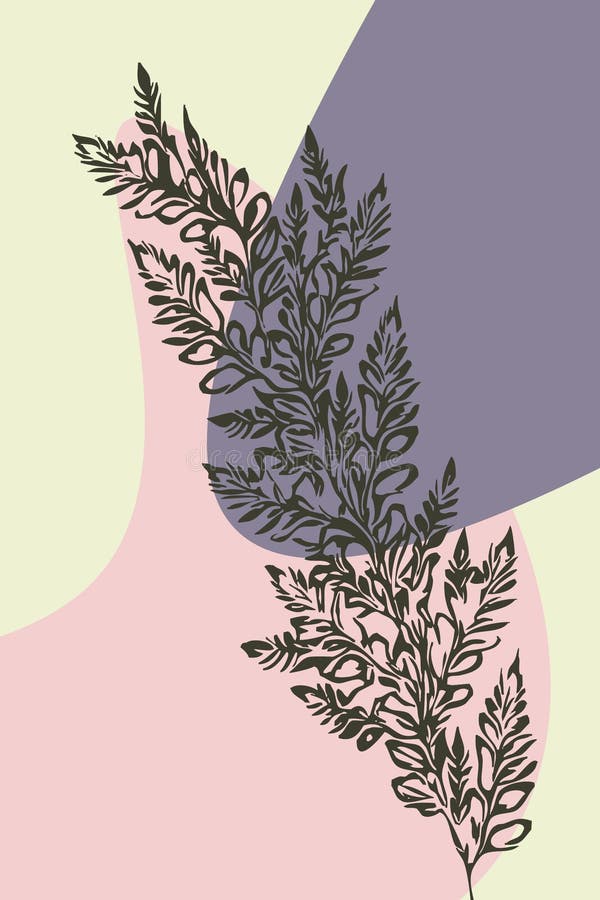 Printable Minimalist Botanical Illustration. Design for Postcards ...