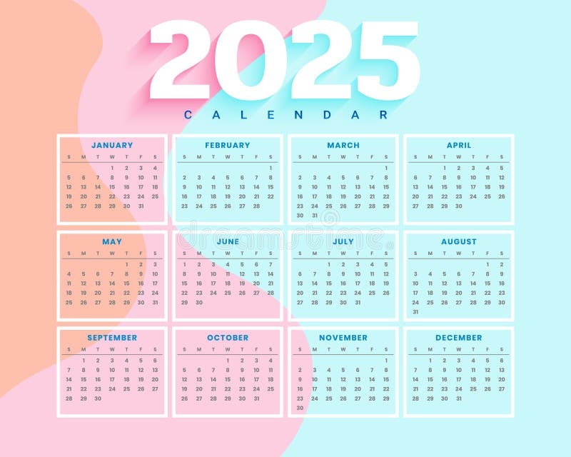 Printable 2025 Calendar with Boho Style Stock Vector - Illustration of ...