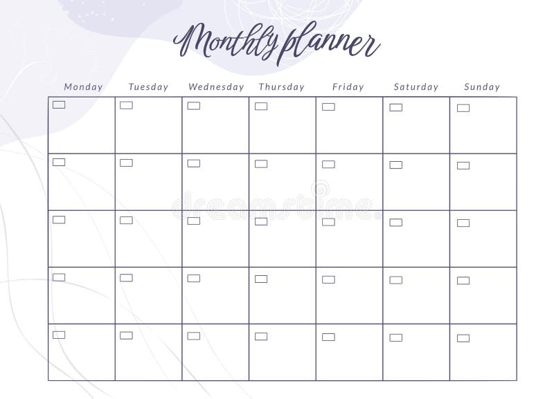 Printable planner template stock vector. Illustration of page - 251609993