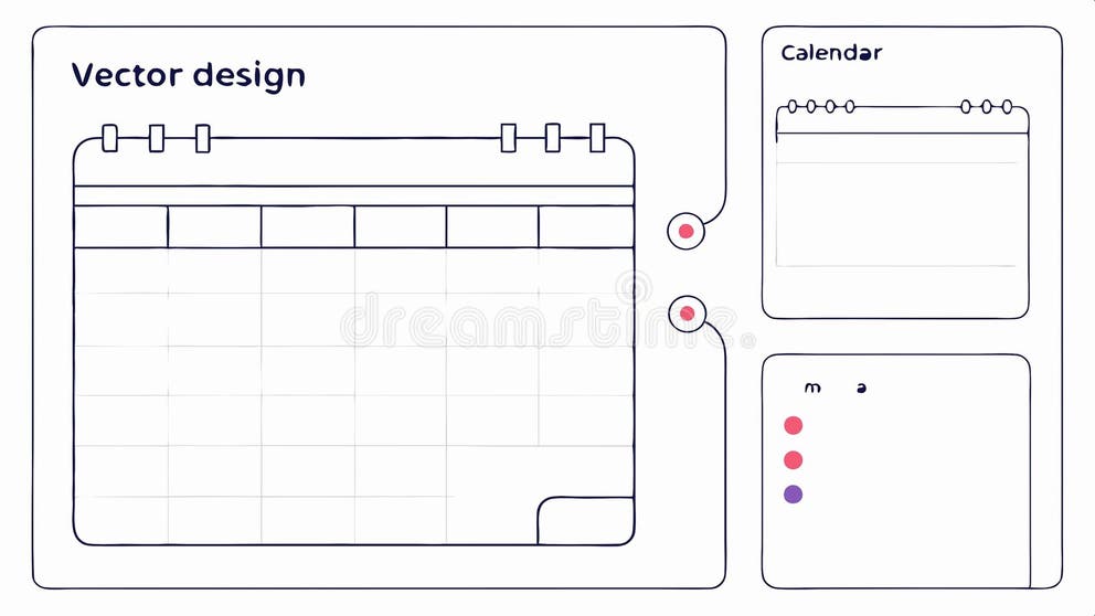 Calendar Design Template, Vector Design Printable Schedule Layout ...