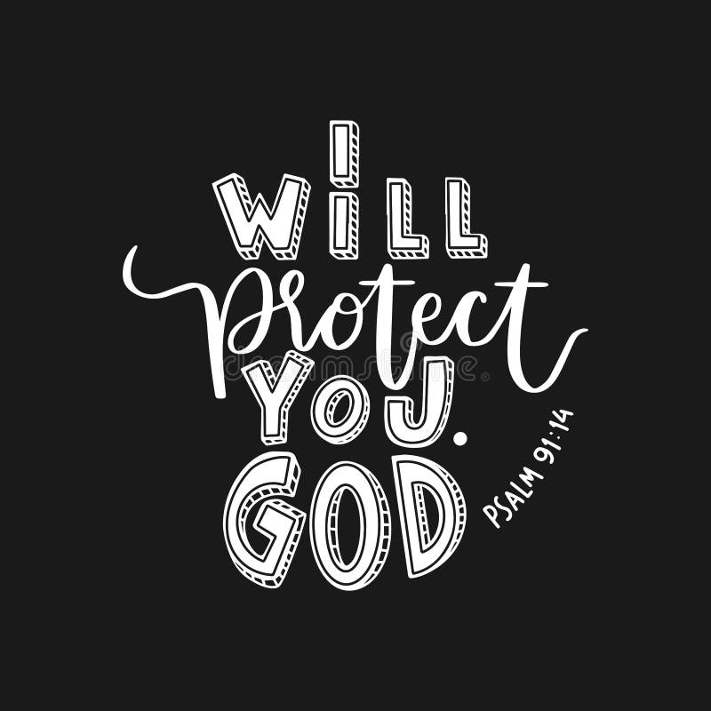 Printable Scripture Lettering on Black Background Stock Vector ...