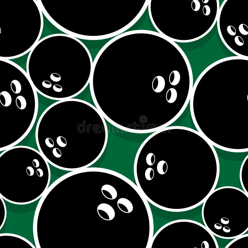Printable Seamless Vector Pattern with Bowling Ball Graphic. Stock ...