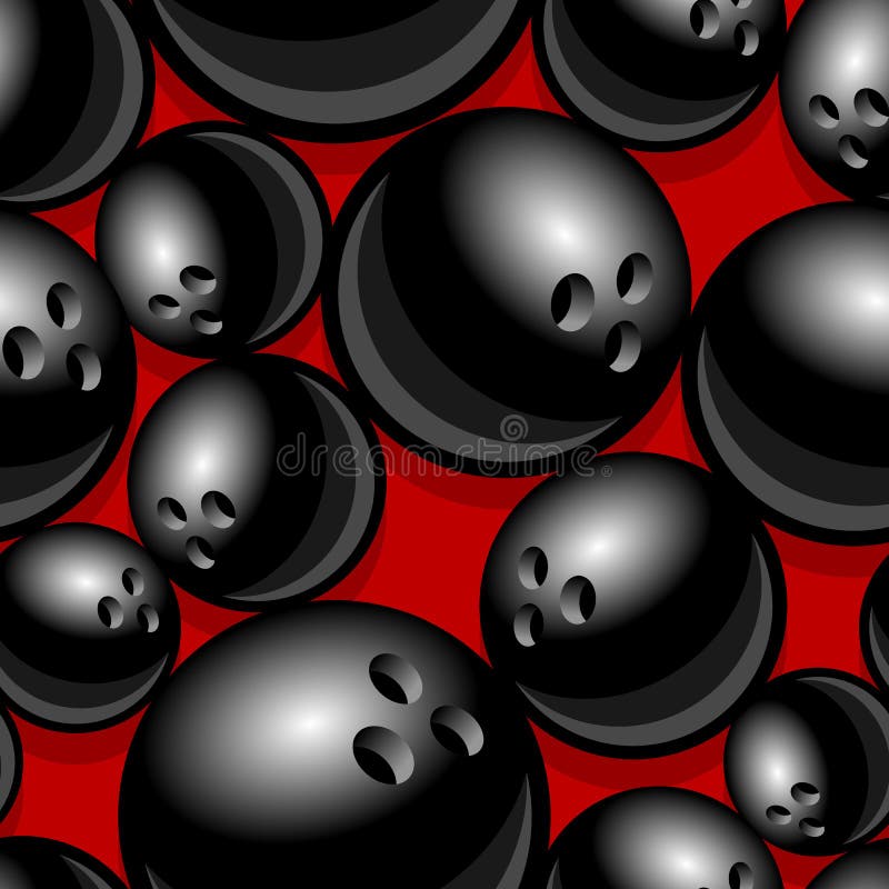 Printable Seamless Vector Pattern with Bowling Ball Graphic. Stock ...