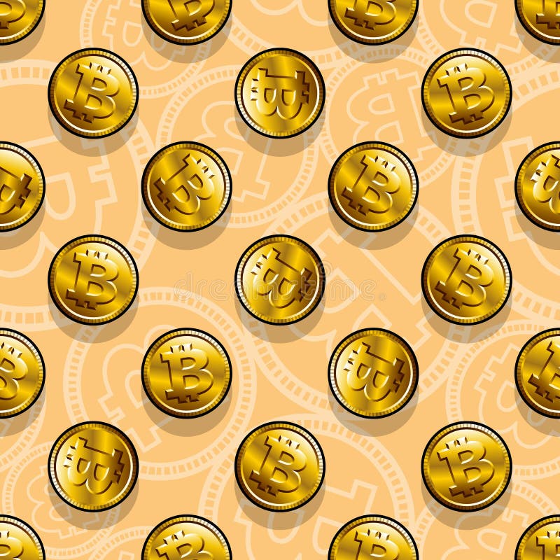 Printable Seamless Vector Pattern of Digital Bitcoin Crypto Currency ...