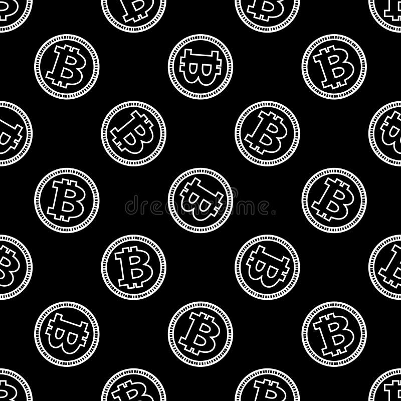 Printable Seamless Vector Pattern of Digital Bitcoin Crypto Currency Symbols. Stock Vector ...
