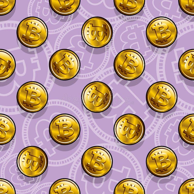 Printable Seamless Vector Pattern of Digital Bitcoin Crypto Currency ...