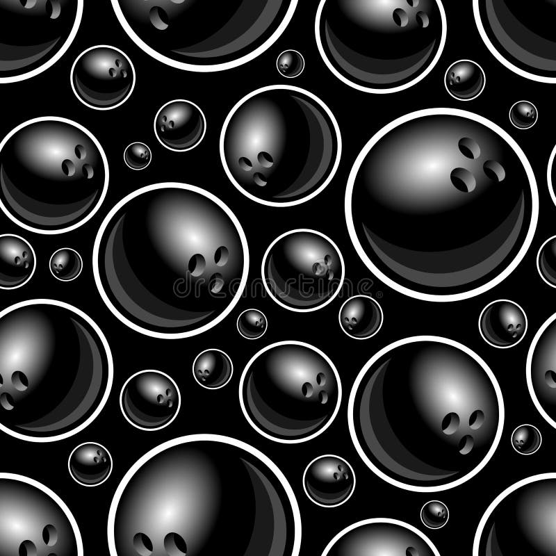Printable Seamless Vector Pattern with Bowling Ball Graphic. Stock ...