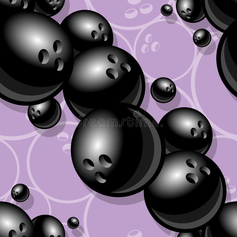 Printable Seamless Vector Pattern with Bowling Ball Graphic. Stock ...