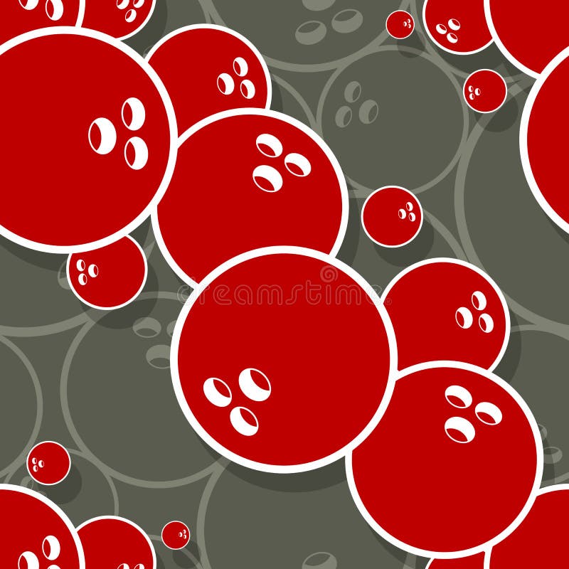 Printable Seamless Vector Pattern with Bowling Ball Graphic. Stock ...