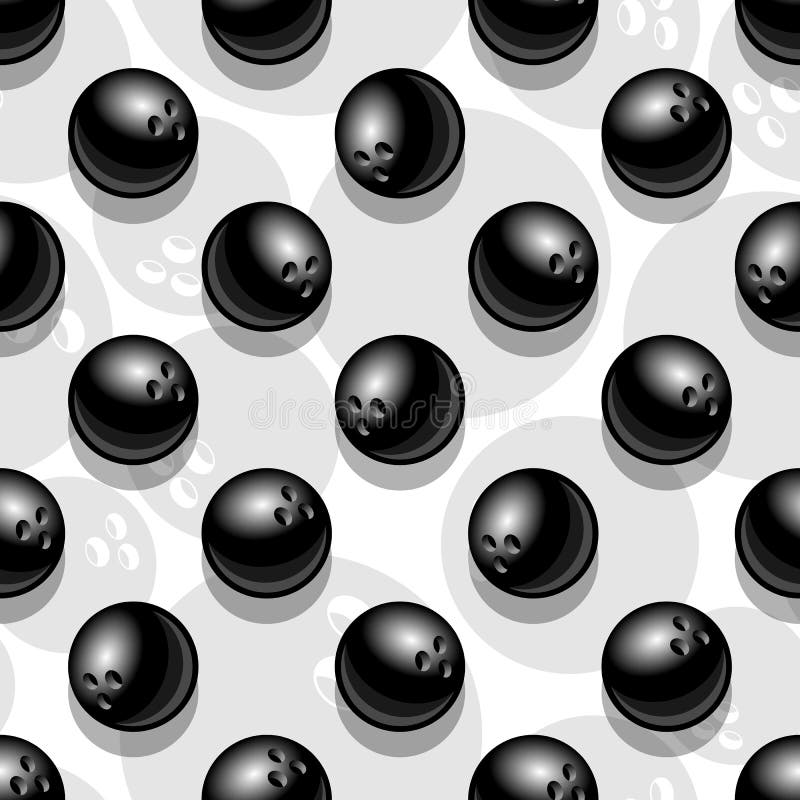 Printable Seamless Vector Pattern with Bowling Ball Graphic. Stock ...