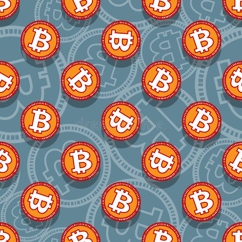 Printable Seamless Vector Pattern of Digital Bitcoin Crypto Currency ...
