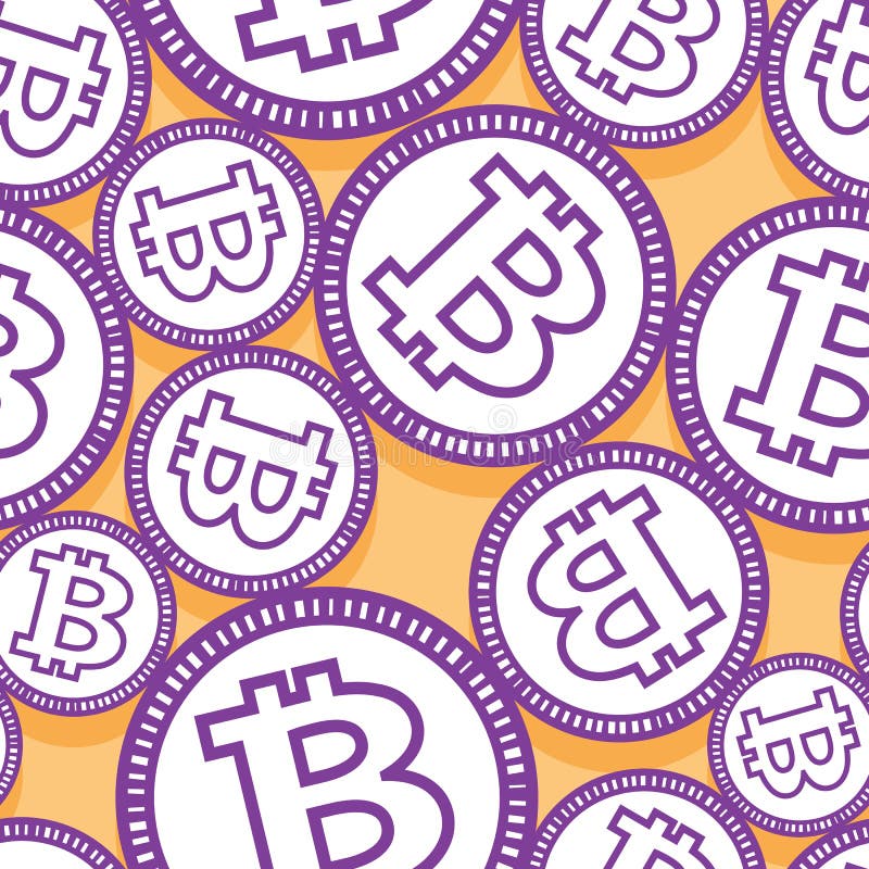 Printable Seamless Vector Pattern of Digital Bitcoin Crypto Currency ...