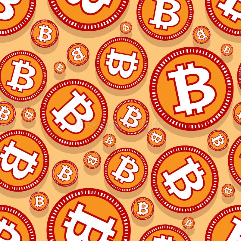 Printable Seamless Vector Pattern of Digital Bitcoin Crypto Currency Symbols. Stock Vector ...