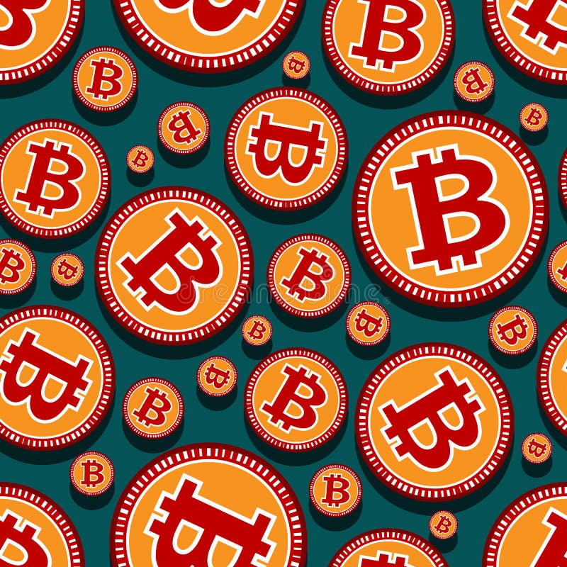 Printable Seamless Vector Pattern of Digital Bitcoin Crypto Currency ...