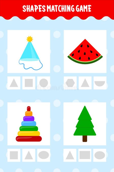 Printable Shape Matching Game Fun and Educational Interactive Learning ...
