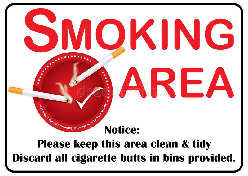 Printable Smoking Area Image Stock Illustration - Illustration of ...