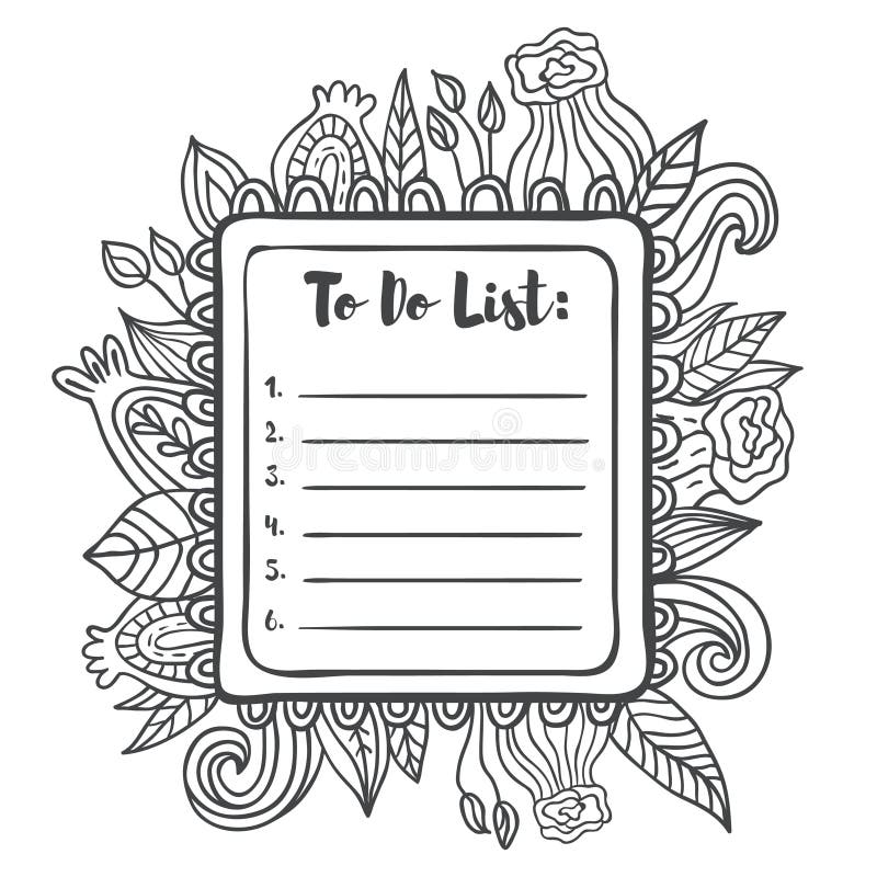 Printable To Do List page. stock illustration. Illustration of ...