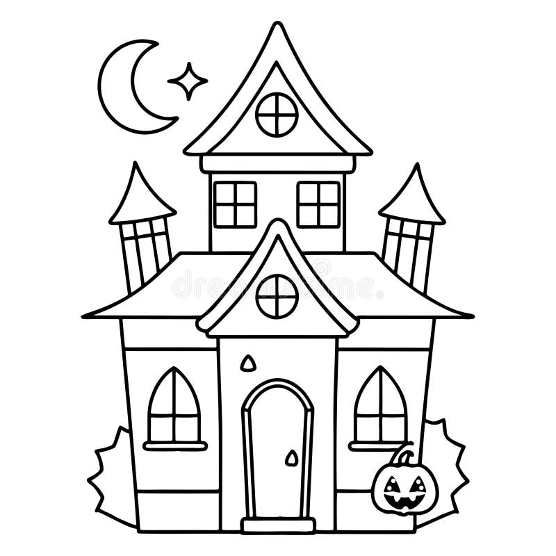 Vampire S Castle Coloring Page for Kids Stock Photo - Image of eerie ...