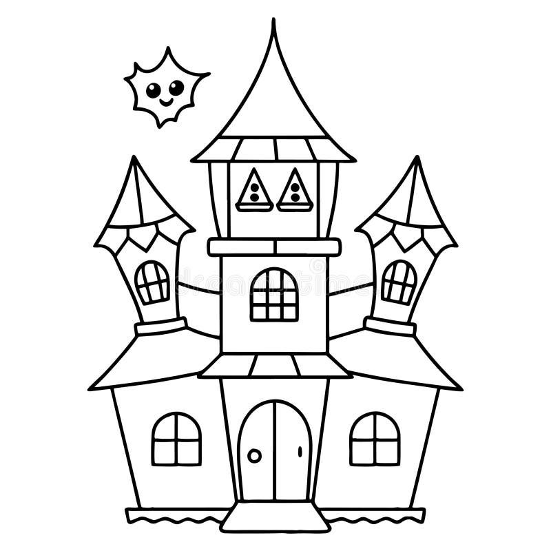 Vampire S Castle Coloring Page for Kids Stock Image - Image of ...