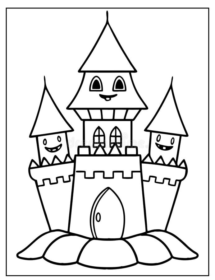 Vampire S Castle Coloring Page for Kids Stock Vector - Illustration of ...