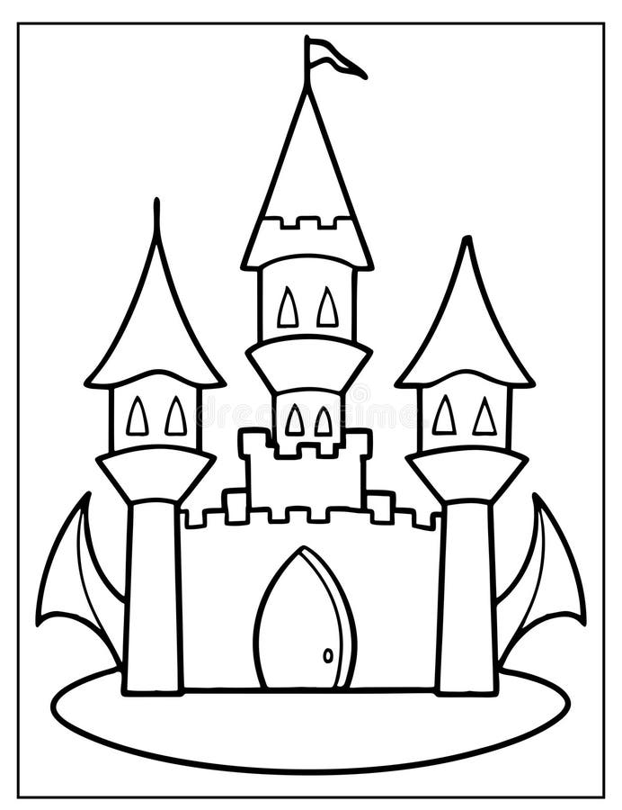 Vampire S Castle Coloring Page for Kids Stock Vector - Illustration of ...