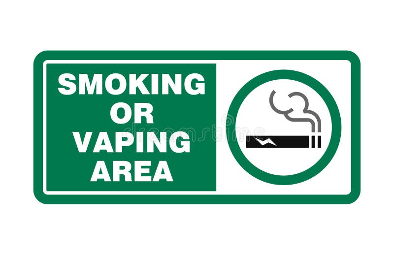 Designated Smoking or Vaping Sign Stock Vector - Illustration of ...