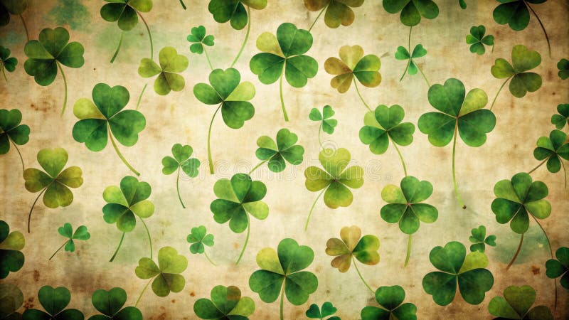 Printable Vintage Clover Pattern Festive Retro Background for Holiday ...