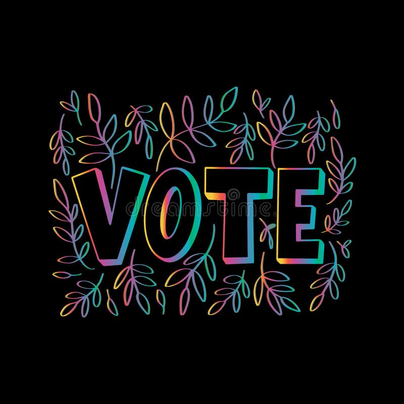 Printable word of Vote stock vector. Illustration of hand - 198405317