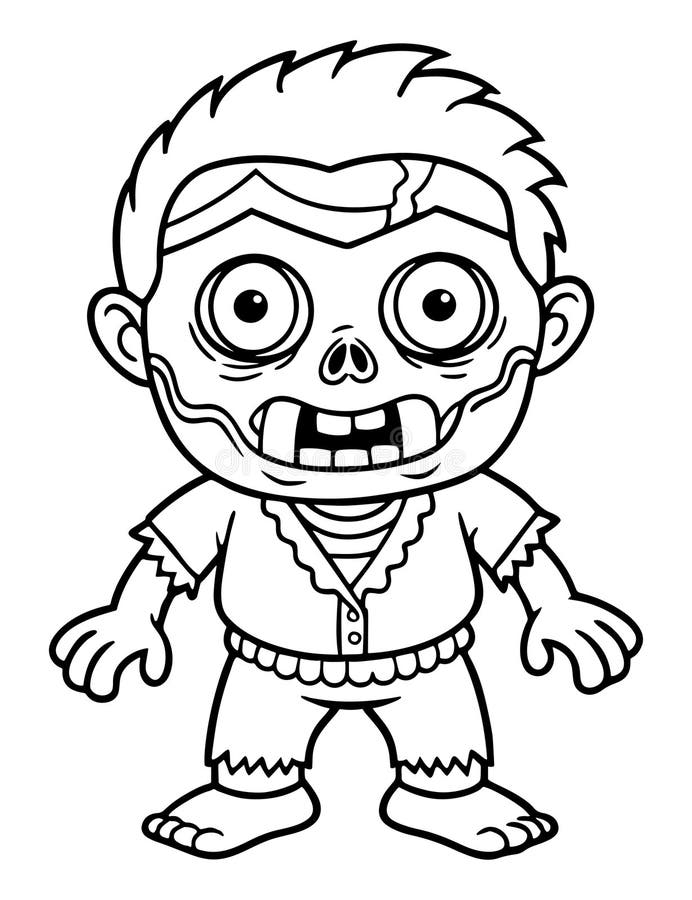Zombie Apocalypse Coloring Page for Kids Stock Vector - Illustration of ...