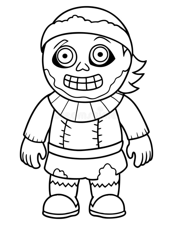 Zombie Apocalypse Coloring Page for Kids Stock Vector - Illustration of ...