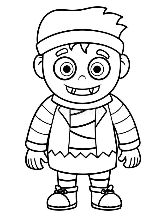 Zombie Apocalypse Coloring Page for Kids Stock Vector - Illustration of ...